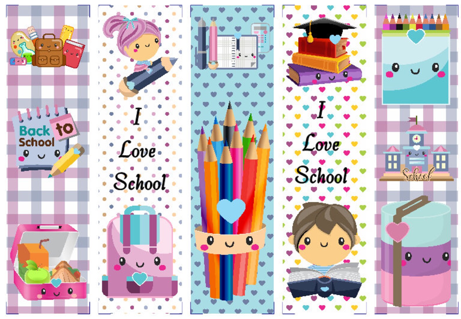 I Love School Book Marks - Etsy