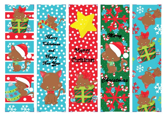Christmas Cats Book Marks | Etsy