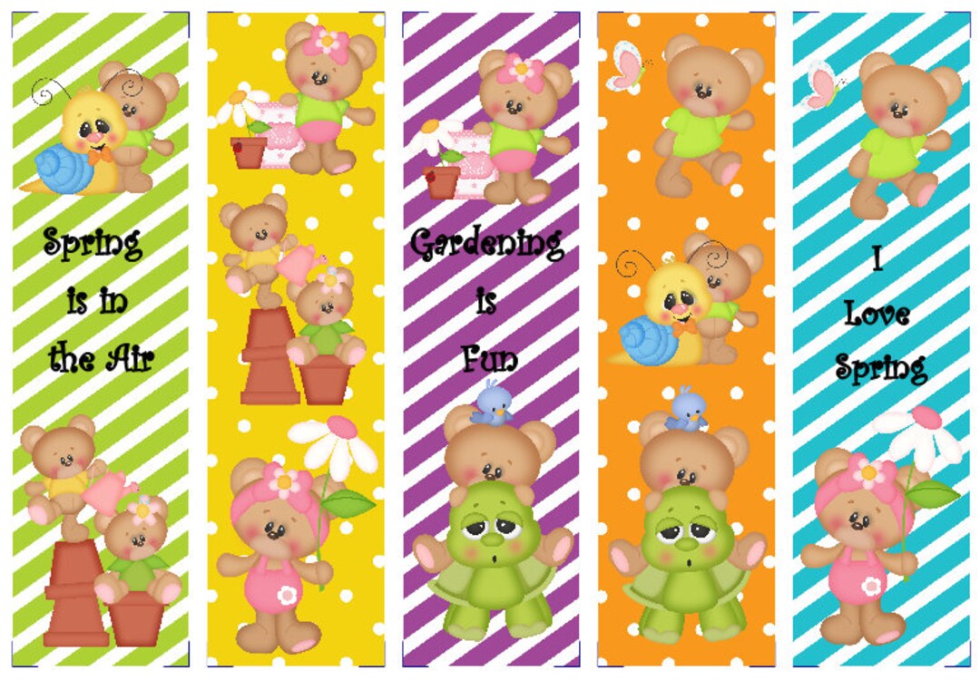 Spring Bears Book Marks - Etsy
