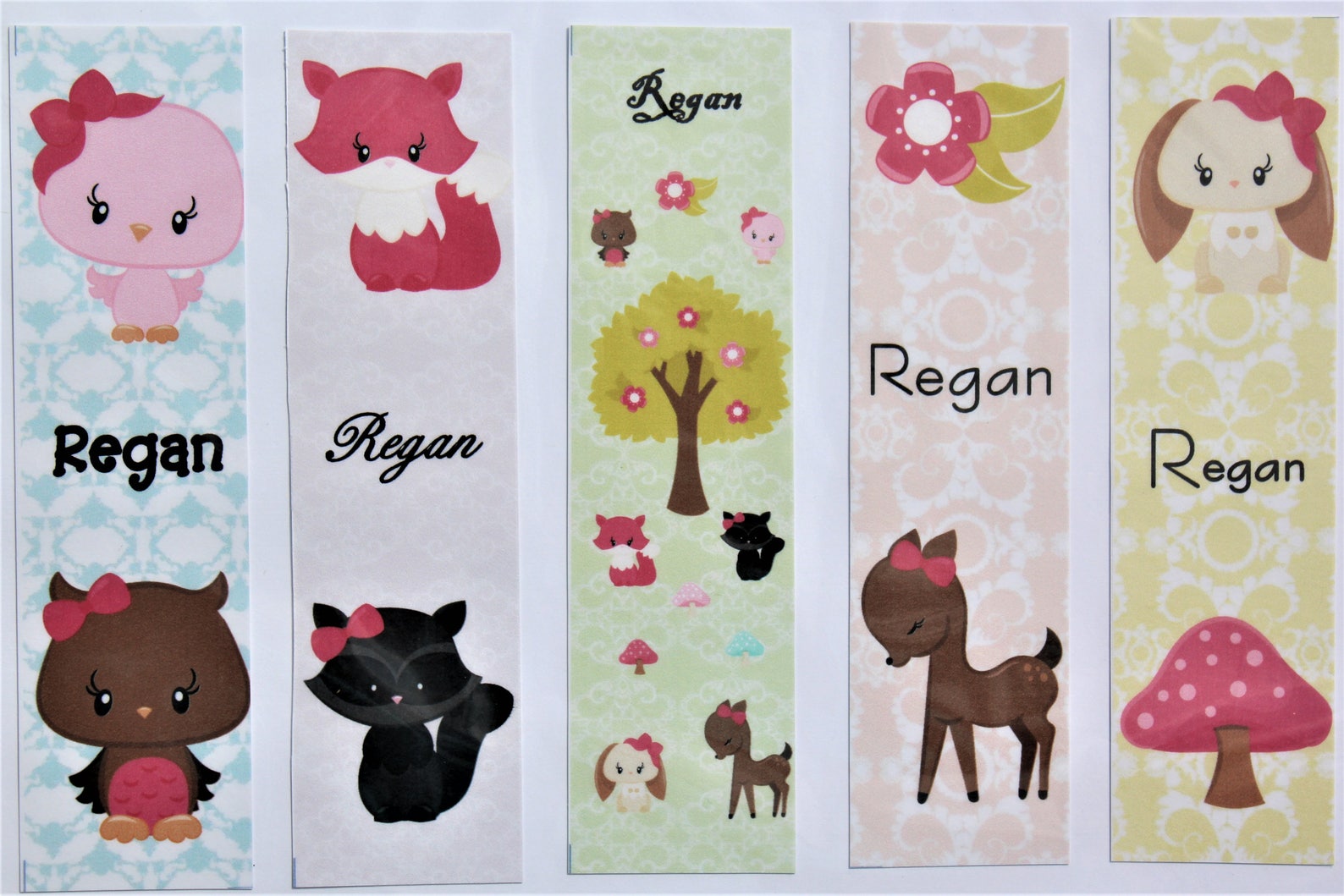 Personalized Girl Forest Friends Book Marks - Etsy