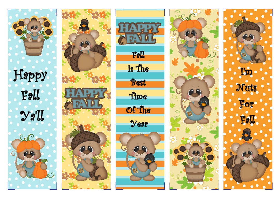 Fall Fun Mice Book Marks - Etsy