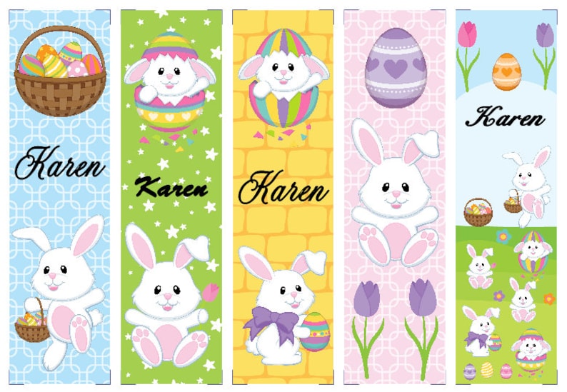 Easter Bunny Party Book Marks - Etsy