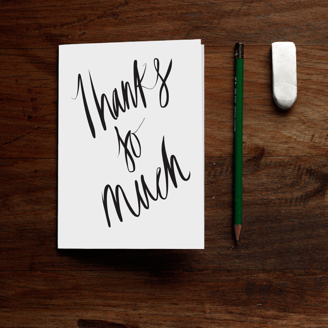Thanks so Much - PRINTABLE Thank You Card - Etsy