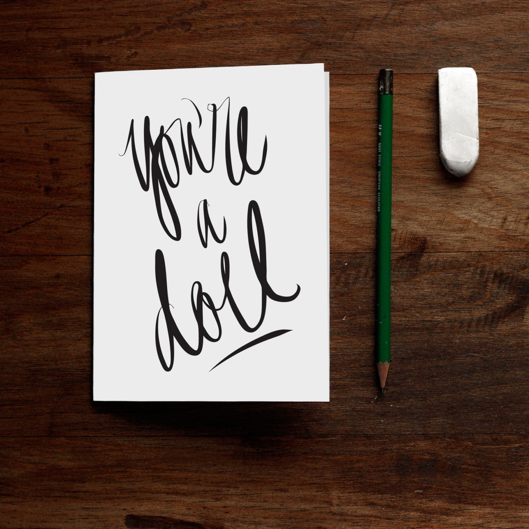 You're A Doll - PRINTABLE Thank You Card - Etsy
