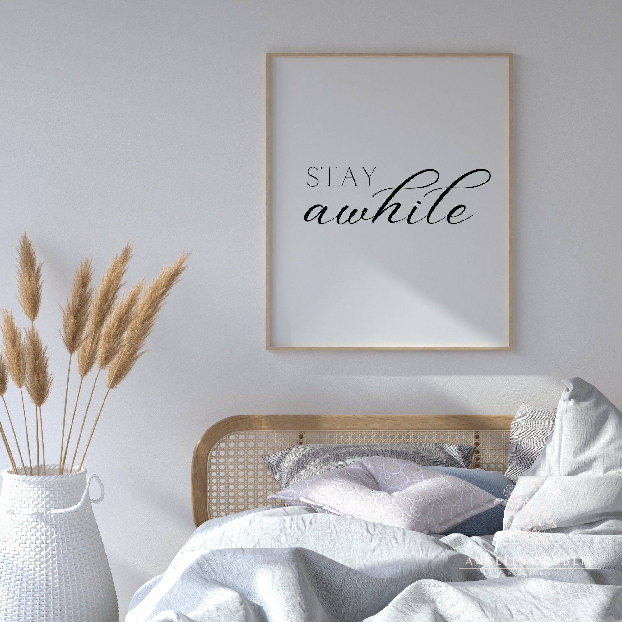 Stay Awhile PRINTABLE DOWNLOAD Multiple Sizes Guest Room Welcome Print ...