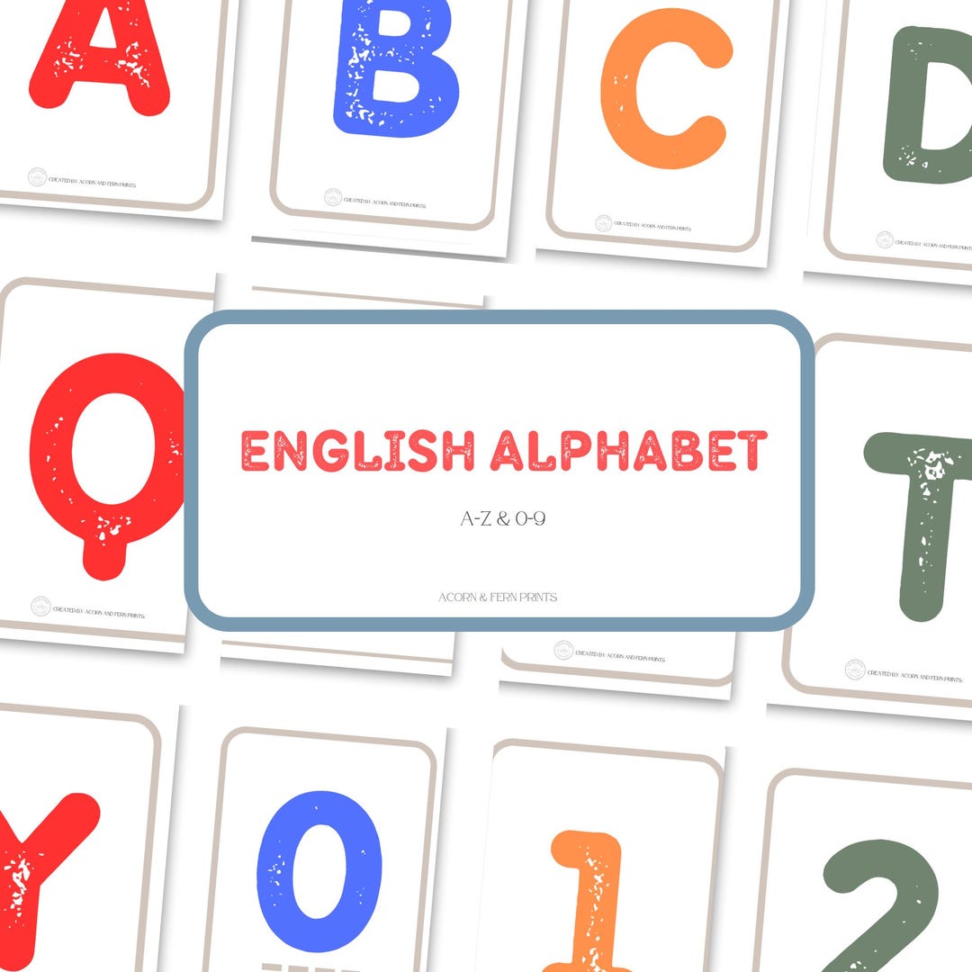 Stamped Colored Alphabet and Numbers Flashcards - DIY - Digital Print ...