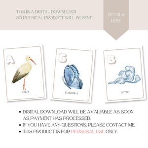 Nature Russian Alphabet Flashcards - Русский Алфавит на тему природы ...