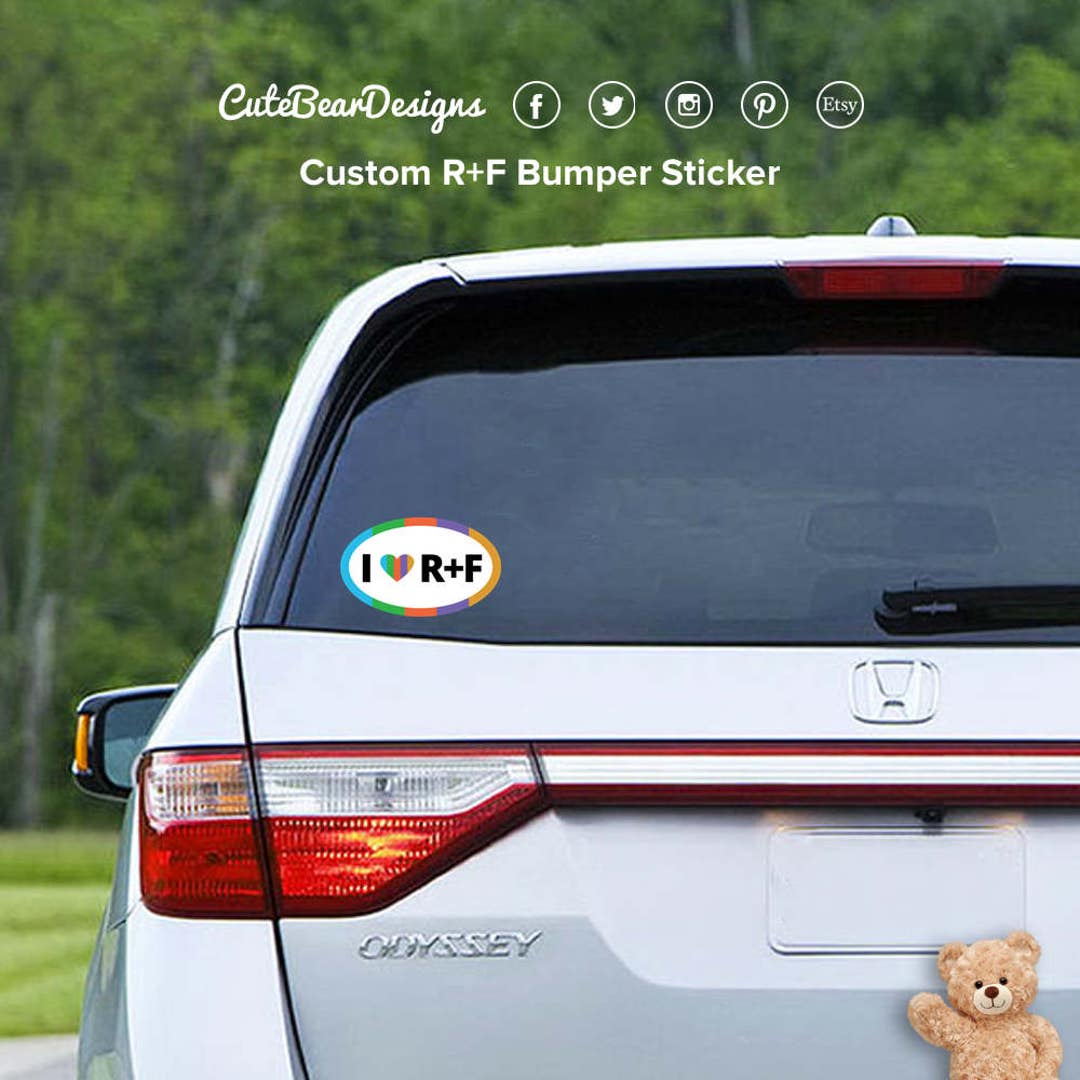 Custom R+F Oval Shaped Bumper Stickers - Set of 2 (5.20" X 3.20") - Etsy