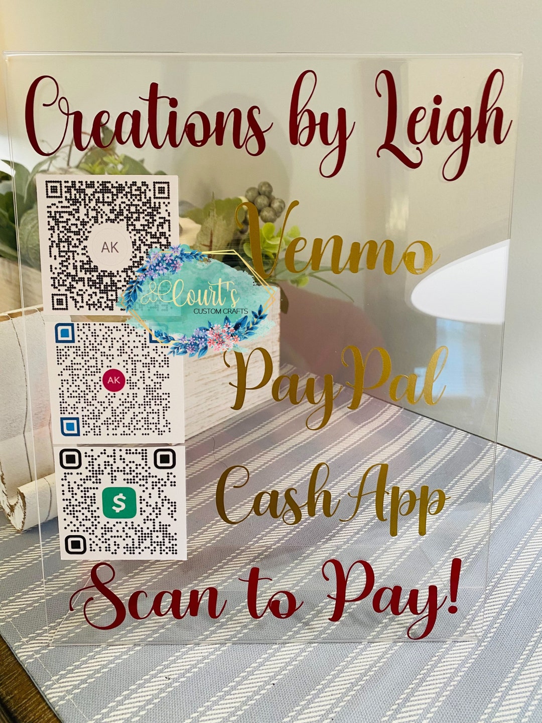 Scan to Pay Plaque Acrylic Scannable QR Code Plaque - Etsy