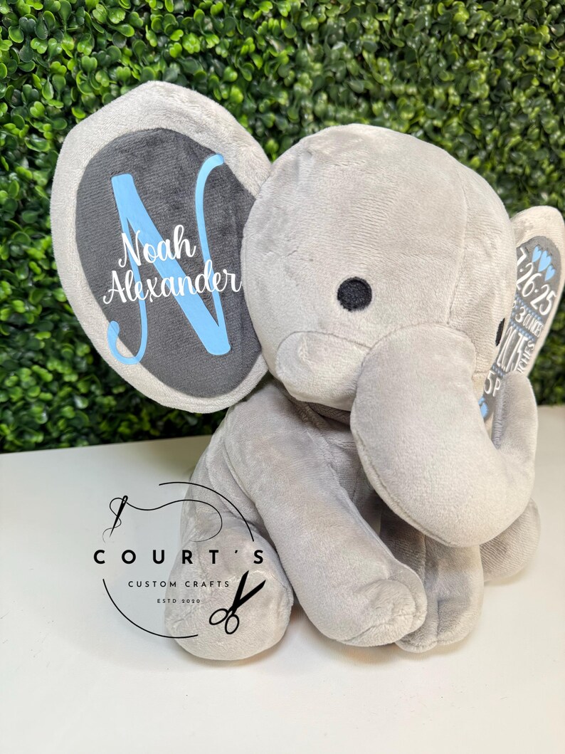 Birth Stat Elephant | Birth Announcement | Personalized Elephant ...