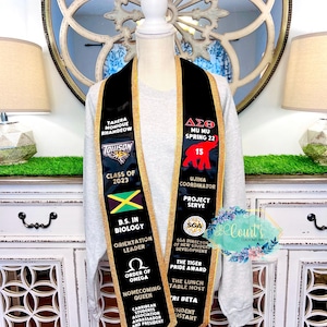 Custom Graduation Stole | Personalized Stole | Graduation Gift | Senior ...