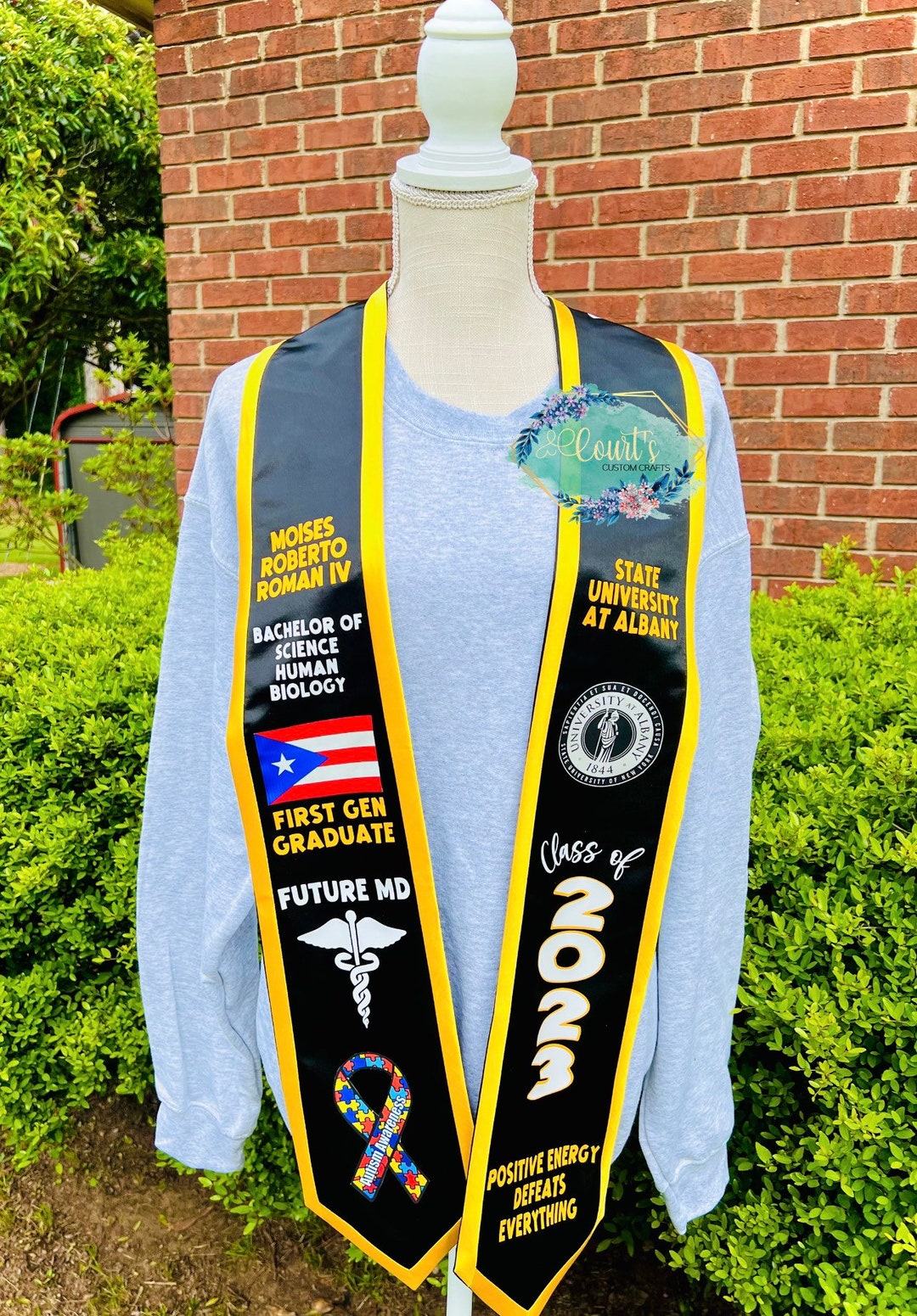 Custom Graduation Stole Personalized Stole Graduation Gift Senior ...