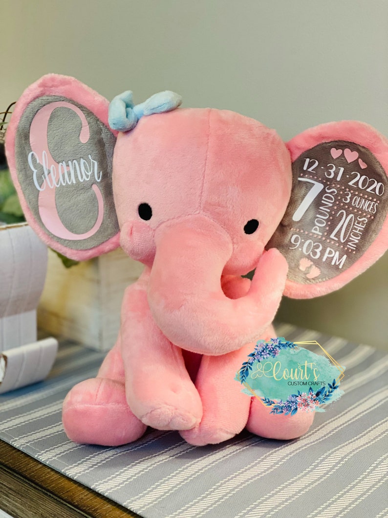 Birth Stat Elephant | Birth Announcement | Personalized Elephant ...