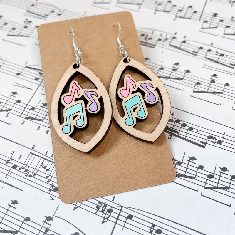 Music Note Earrings - Etsy