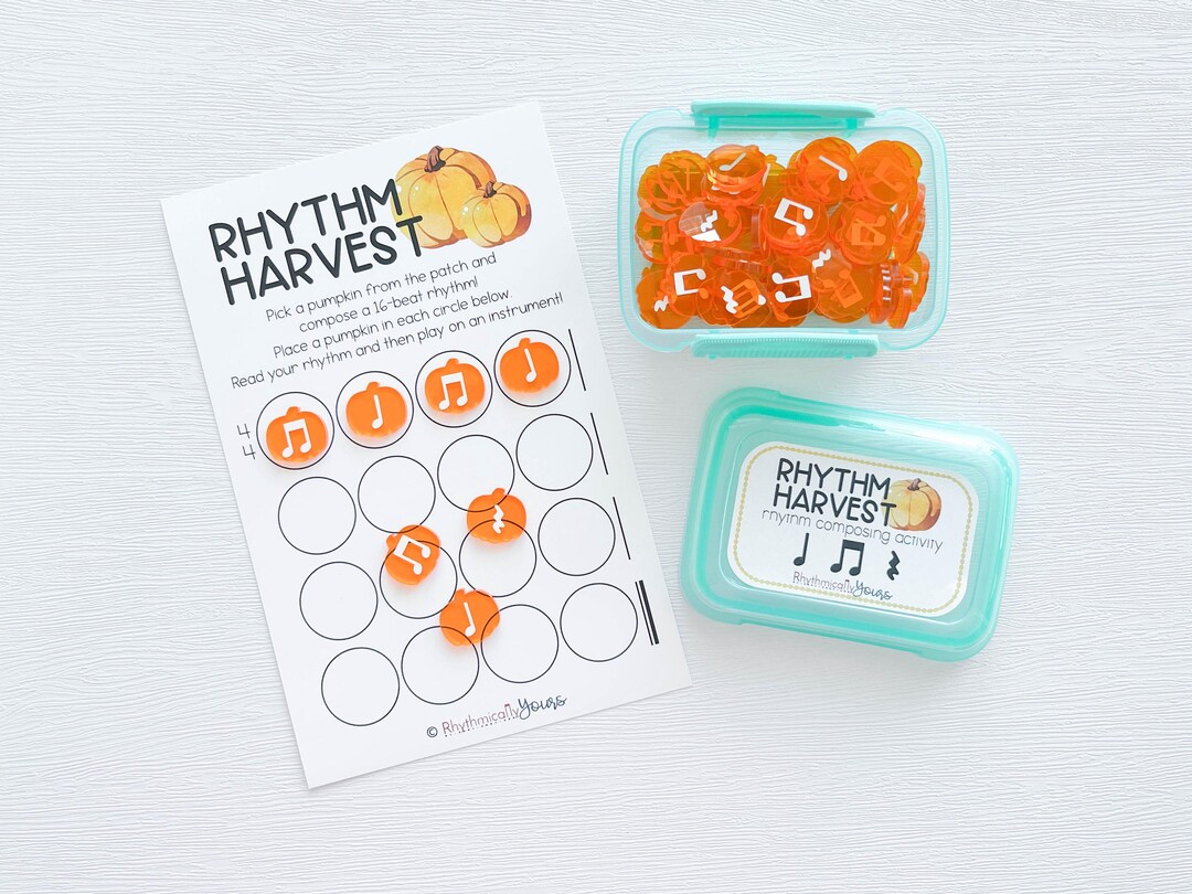 Rhythm Harvest Composing Activity, Elementary Music Lesson, Hands-on ...