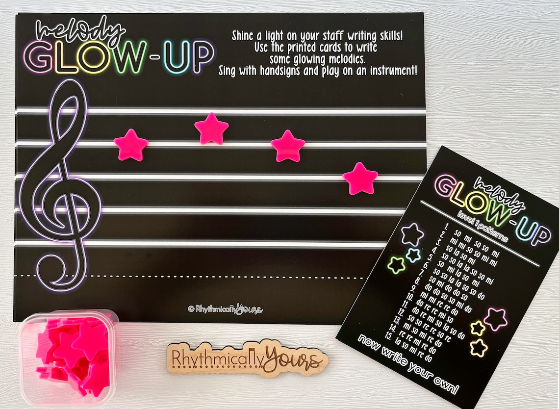 Music Education Manipulatives; Melody Writing Activity; Glow Day for ...