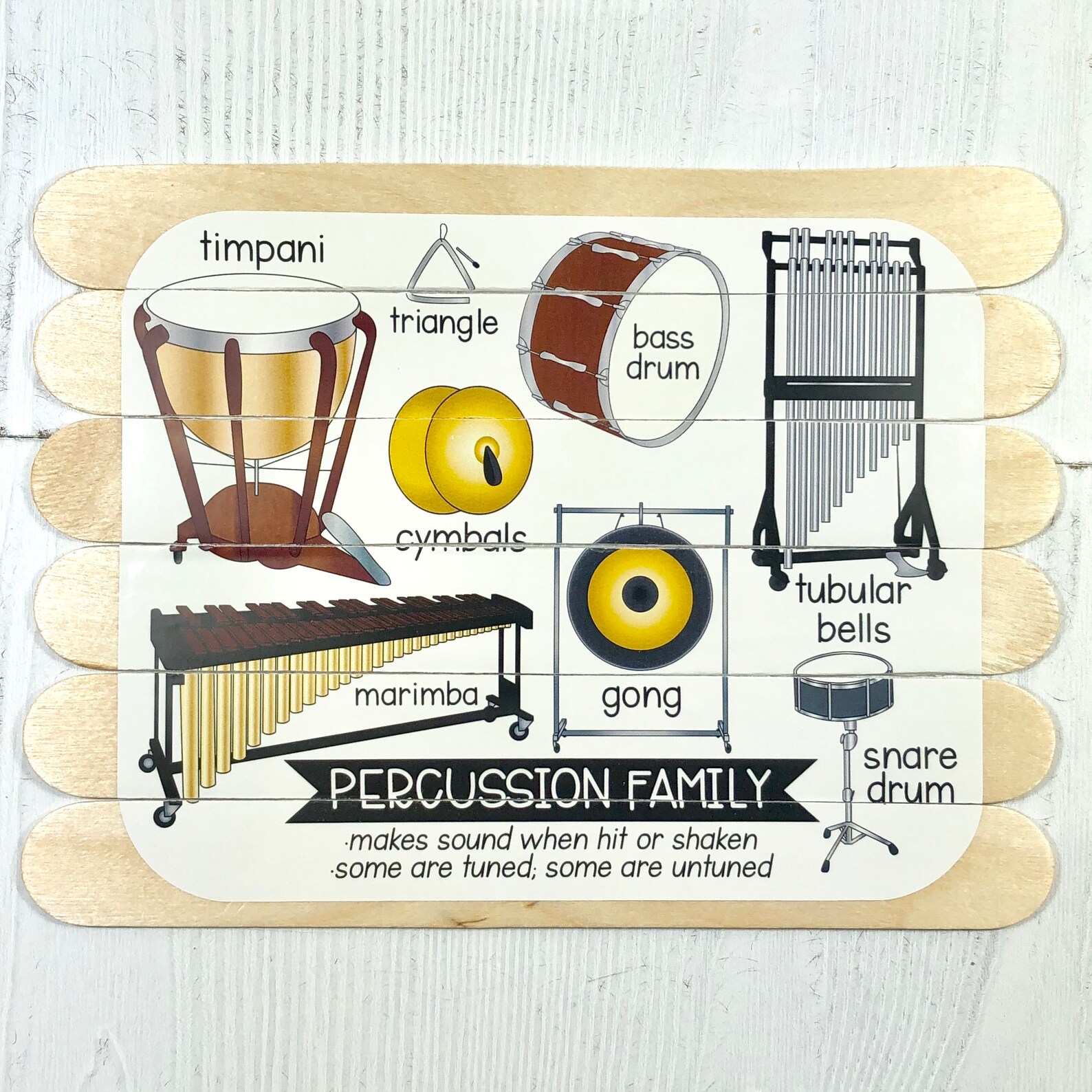 Orchestra Instruments Puzzle for Music Teachers, Wooden Puzzle, Music ...