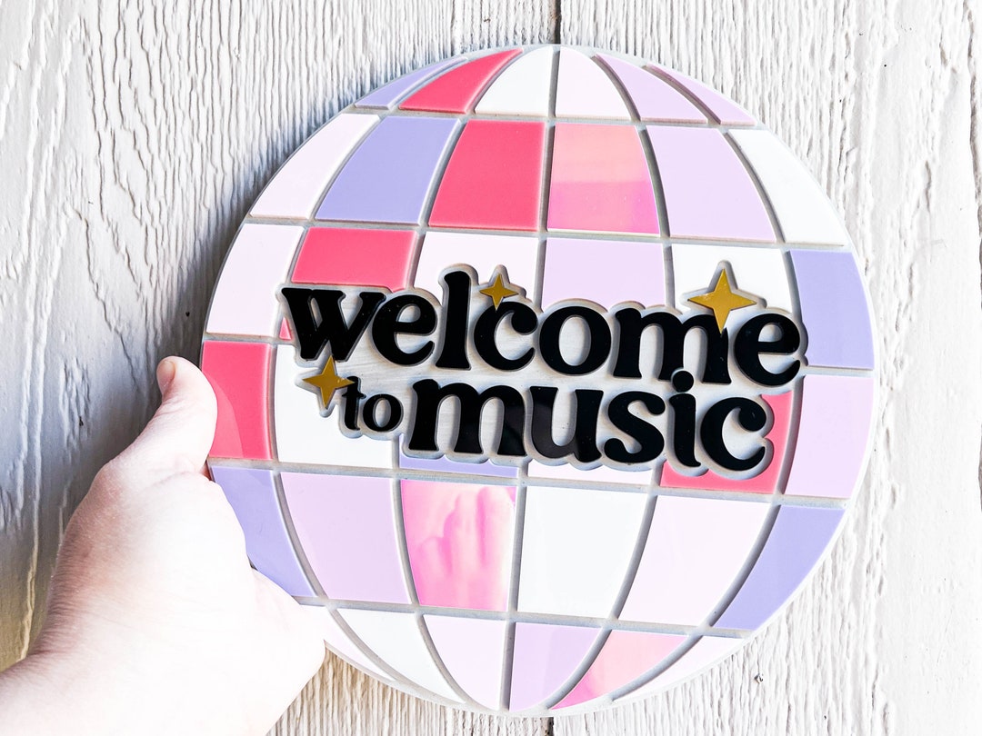 Acrylic Disco Ball Sign for Music Classroom, Sign for Music Teacher ...