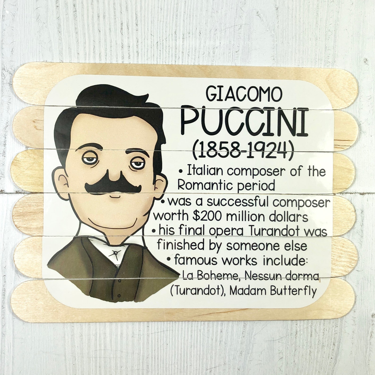 Composer Puzzle for Music Teachers Wooden Puzzle Music - Etsy