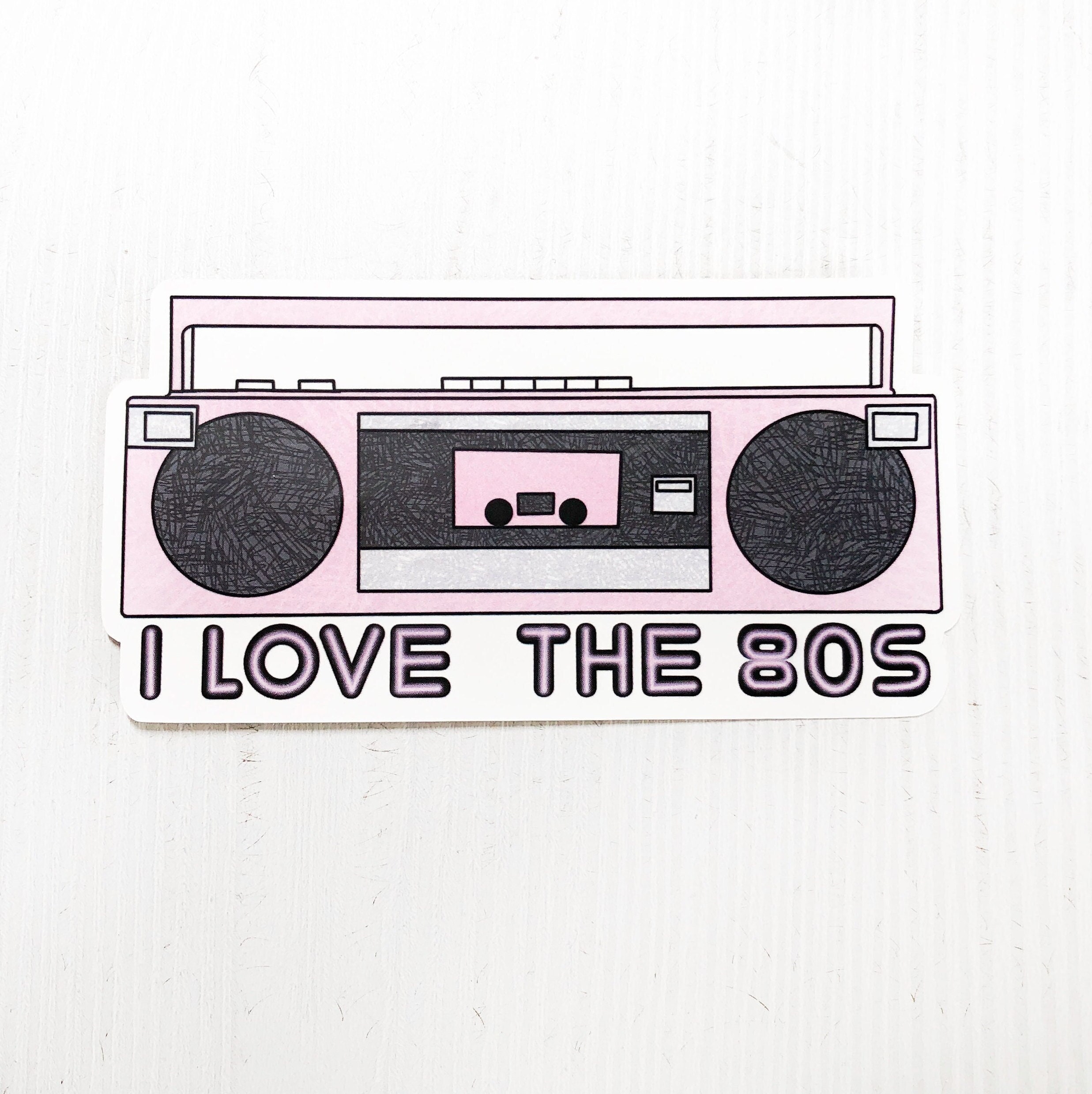 Retro 80s Music Pink Boombox Sticker Glossy Vinyl Sticker - Etsy