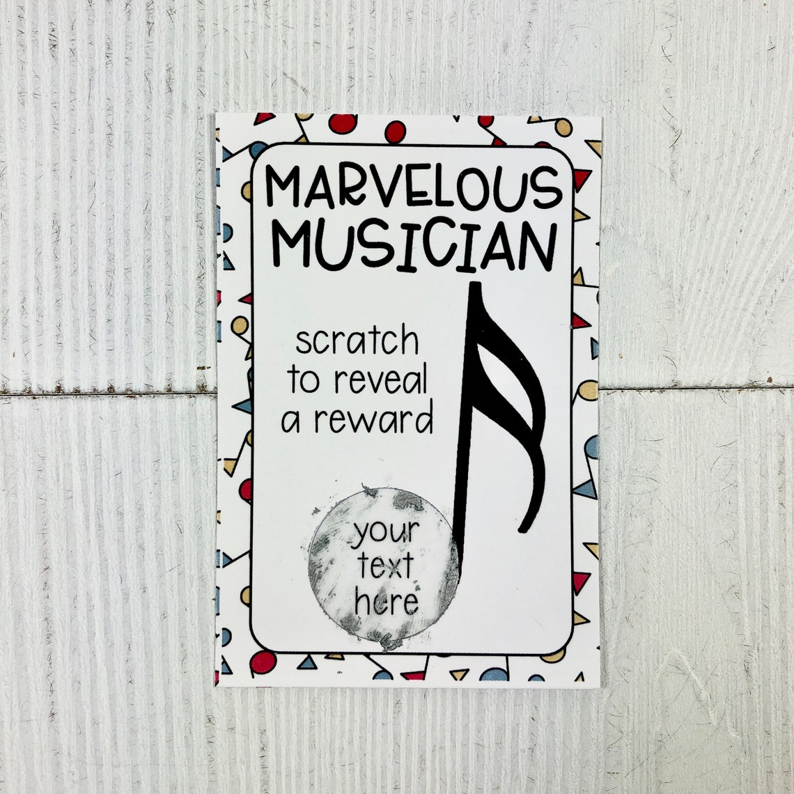 Custom Scratch off Cards for Teachers Music Classroom Scratch - Etsy