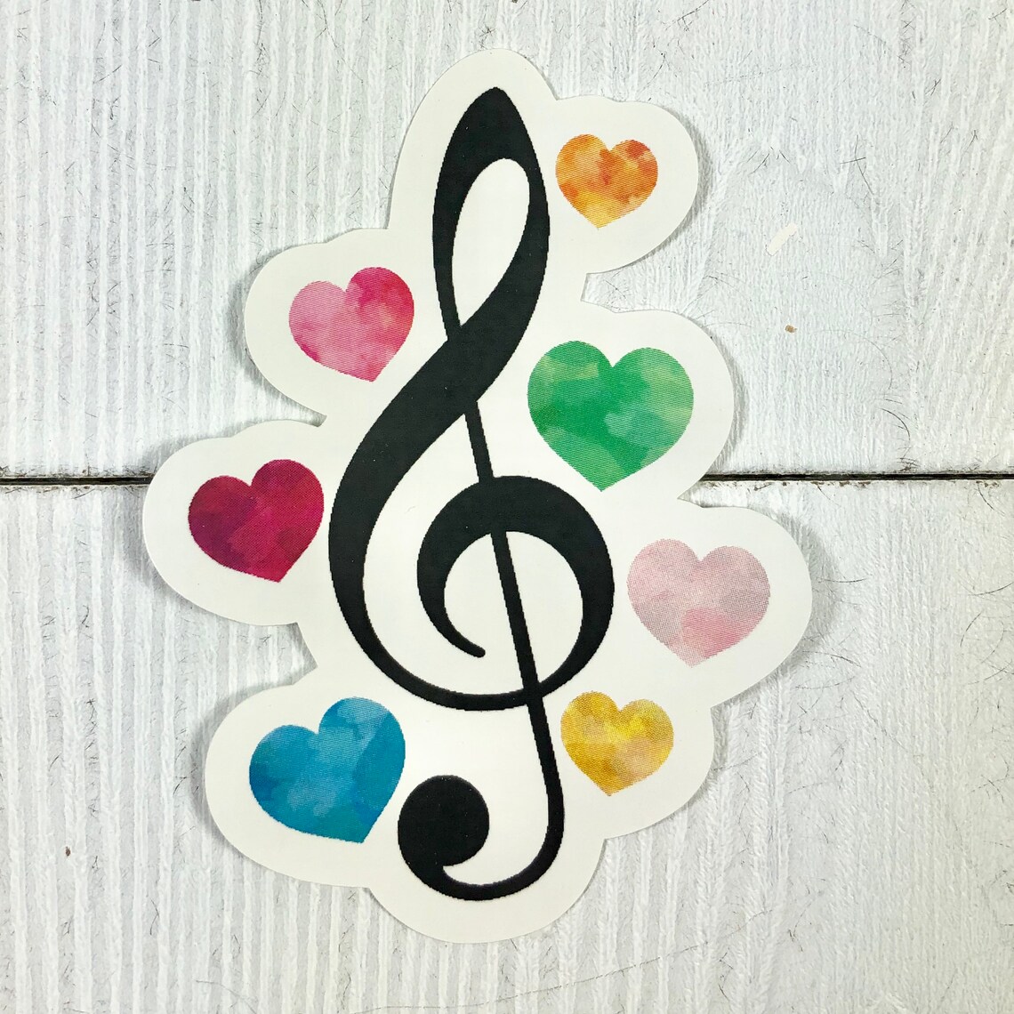 Treble Clef Sticker for Music Teacher Glossy Sticker Vinyl | Etsy