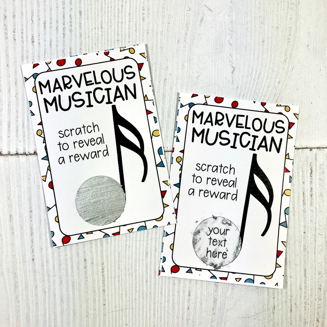 Custom Scratch off Cards for Teachers, Music Classroom Scratch off ...