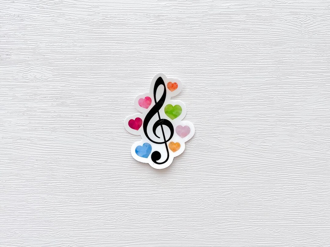 Treble Clef Sticker for Music Teacher, Glossy Sticker, Vinyl Sticker ...