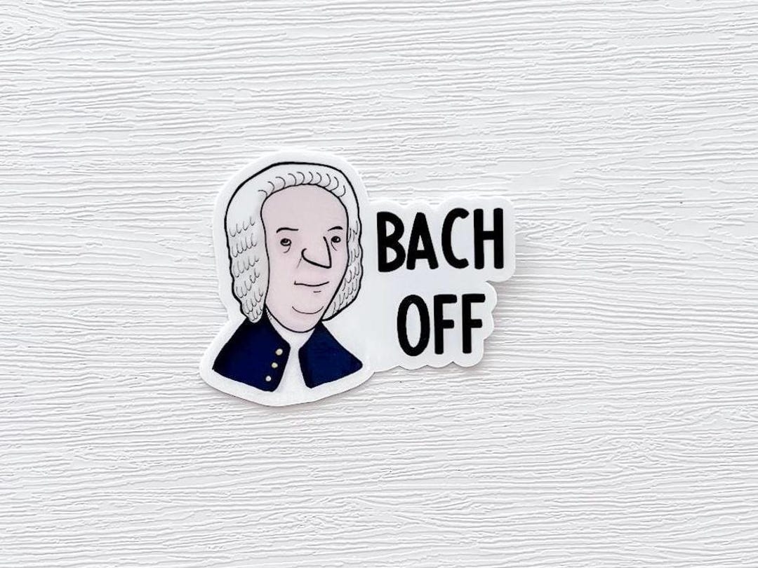 Funny Bach Composer Sticker for Music Teacher, Glossy Sticker, Vinyl ...