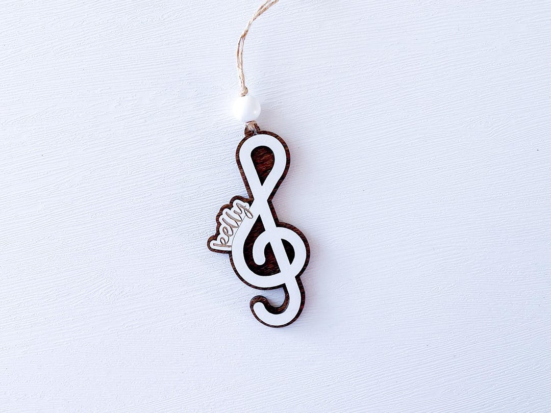Personalized Treble Clef Christmas Ornament, Holiday Decor for Music ...