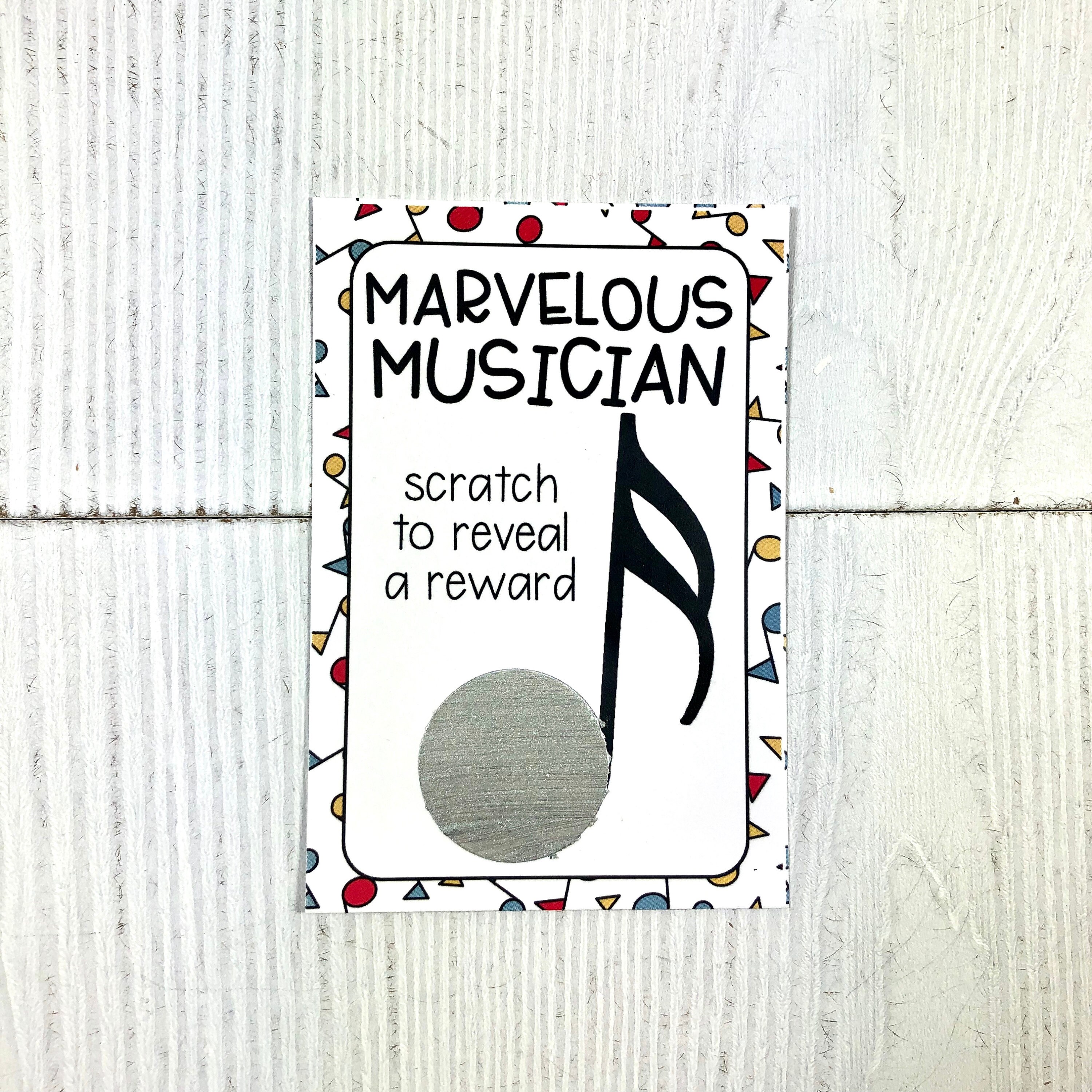 Custom Scratch off Cards for Teachers, Music Classroom Scratch off ...