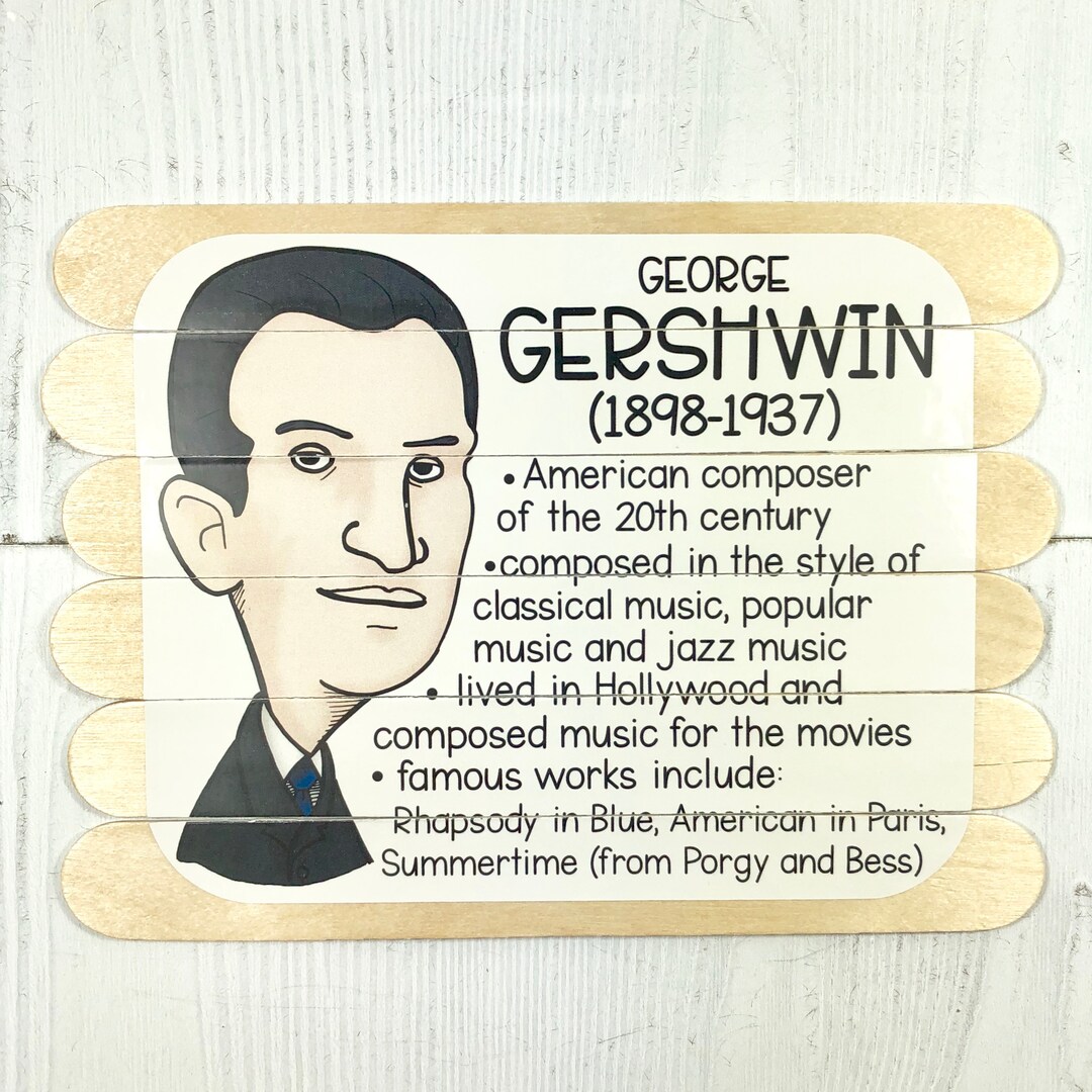 Composer Puzzle for Music Teachers, Wooden Puzzle, Music Puzzle, George ...