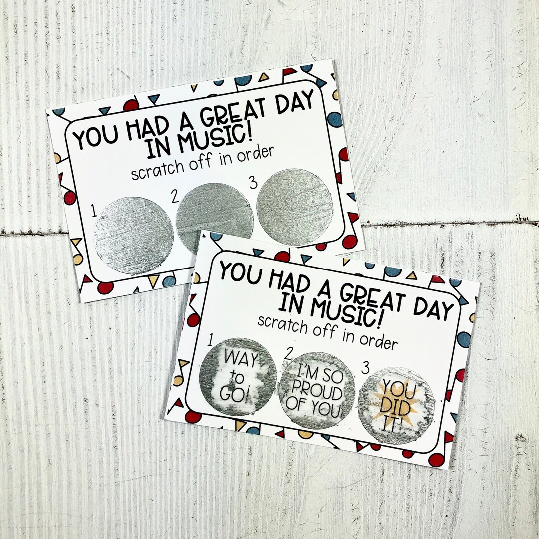 Scratch off Cards for Teachers, Music Classroom Scratch off Cards ...