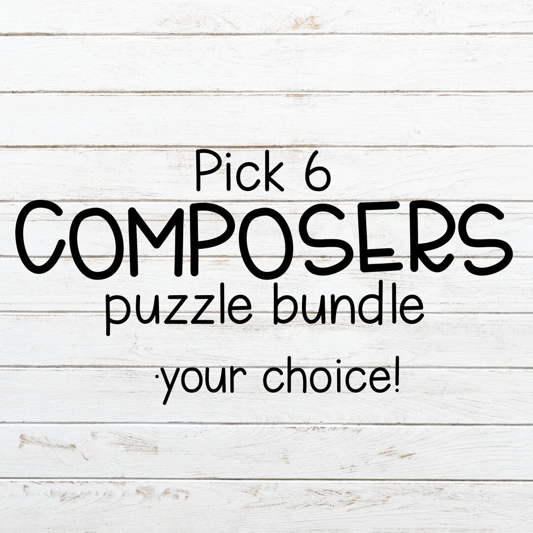 Composer Puzzle for Music Teachers, Wooden Puzzle, Music Puzzle, Pick 6 ...