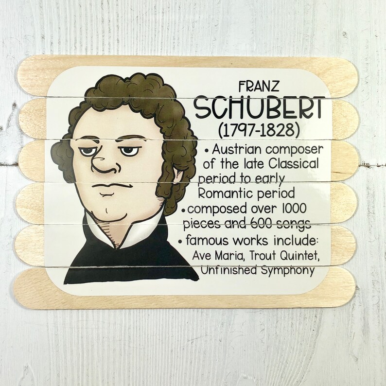 Composer Puzzle for Music Teachers Wooden Puzzle Music | Etsy