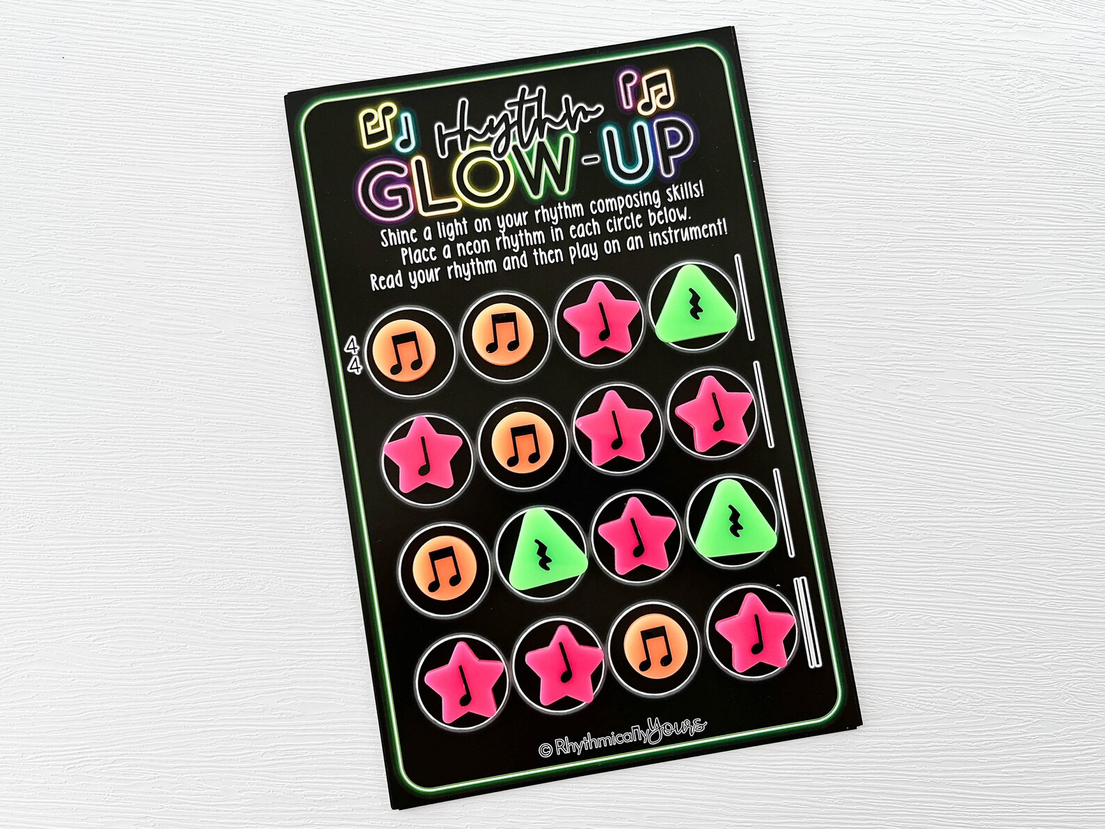 Music Education Manipulatives; Rhythm Composition Activity; Glow Day ...