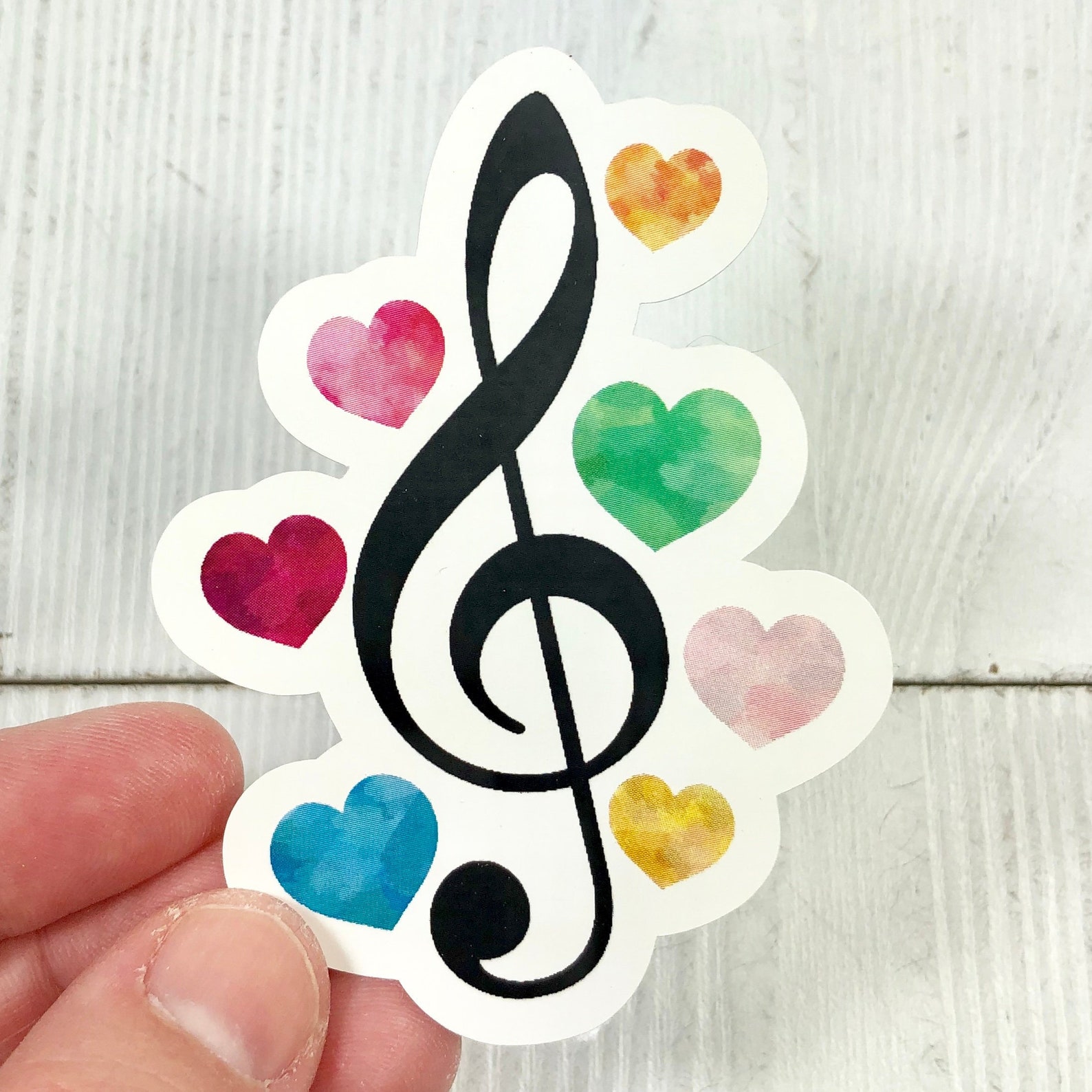 Treble Clef Sticker for Music Teacher Glossy Sticker Vinyl | Etsy