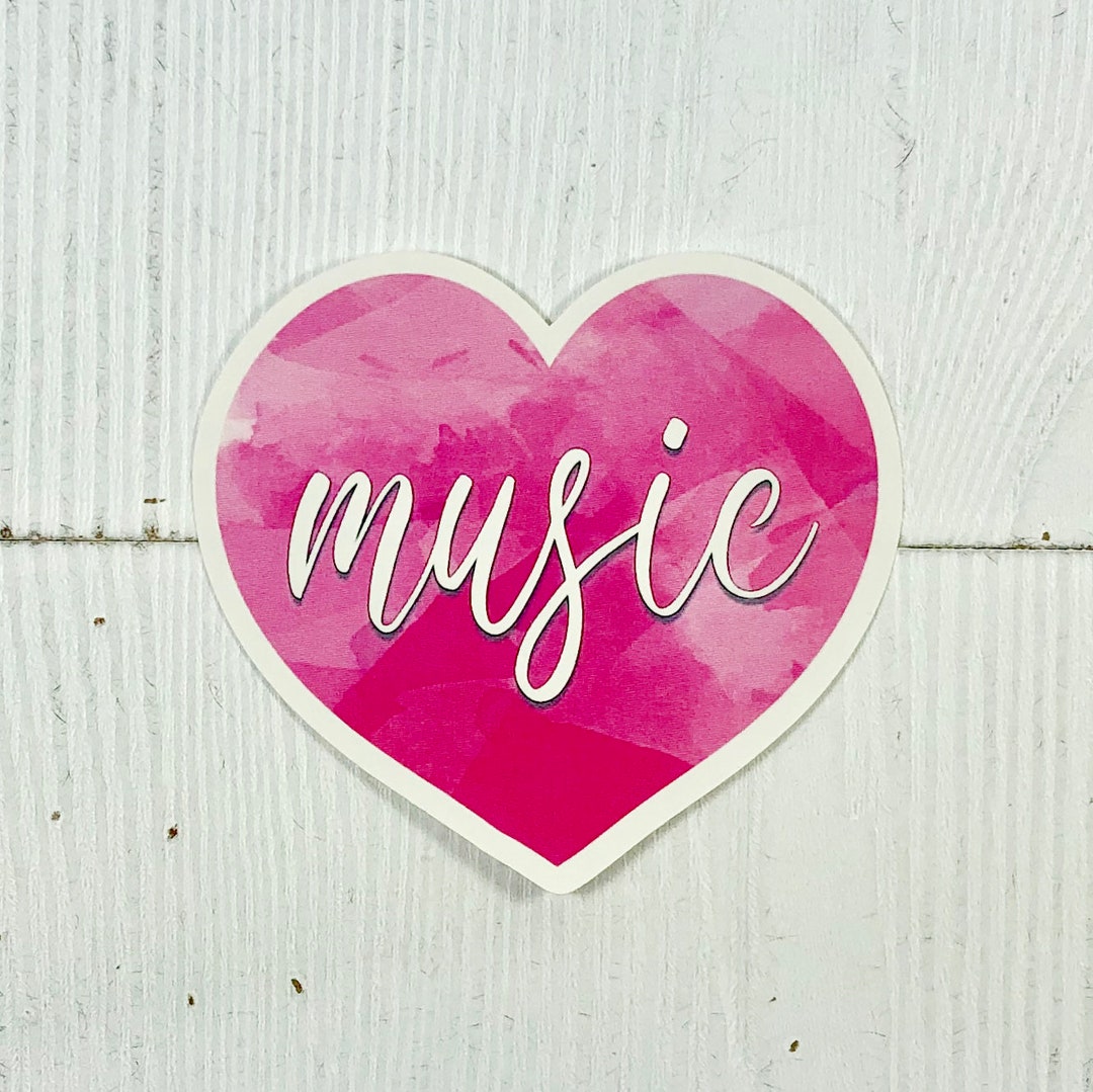 Love music sticker, Sticker for music teachers, glossy sticker, gift ...