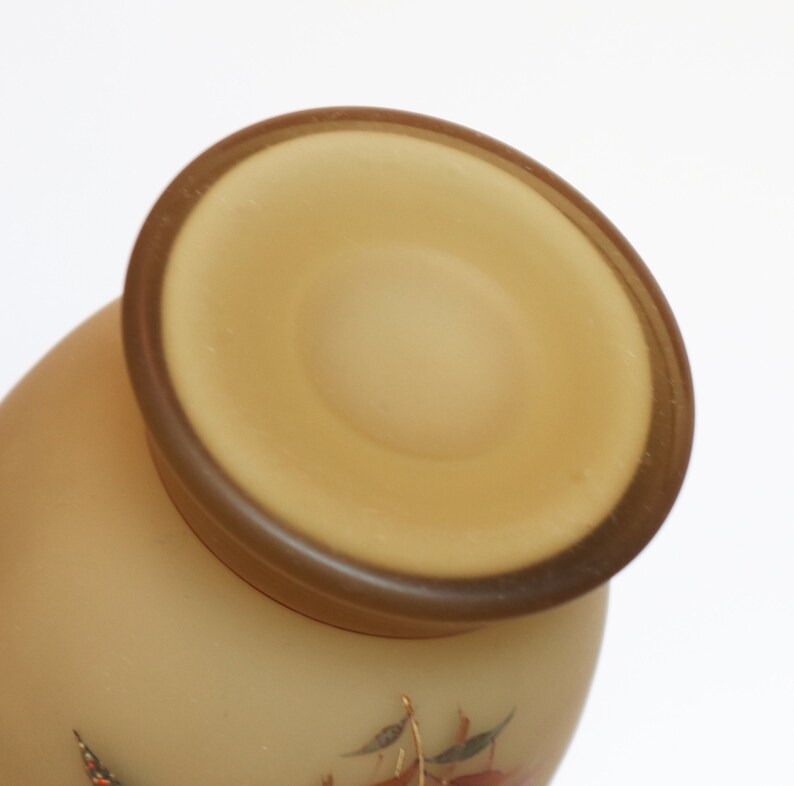 Antique Bohemian Riedel Satin Glass Vase With Enameling - Etsy Singapore