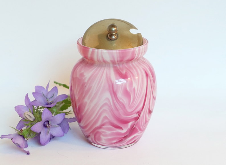 Antique Bohemian Glass Jam Pot With Silverplate Lid Marbled - Etsy