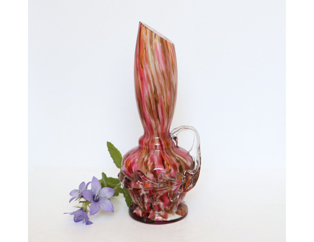 Antique Bohemian Welz Glass Vase With Acanthus Leaf - Etsy