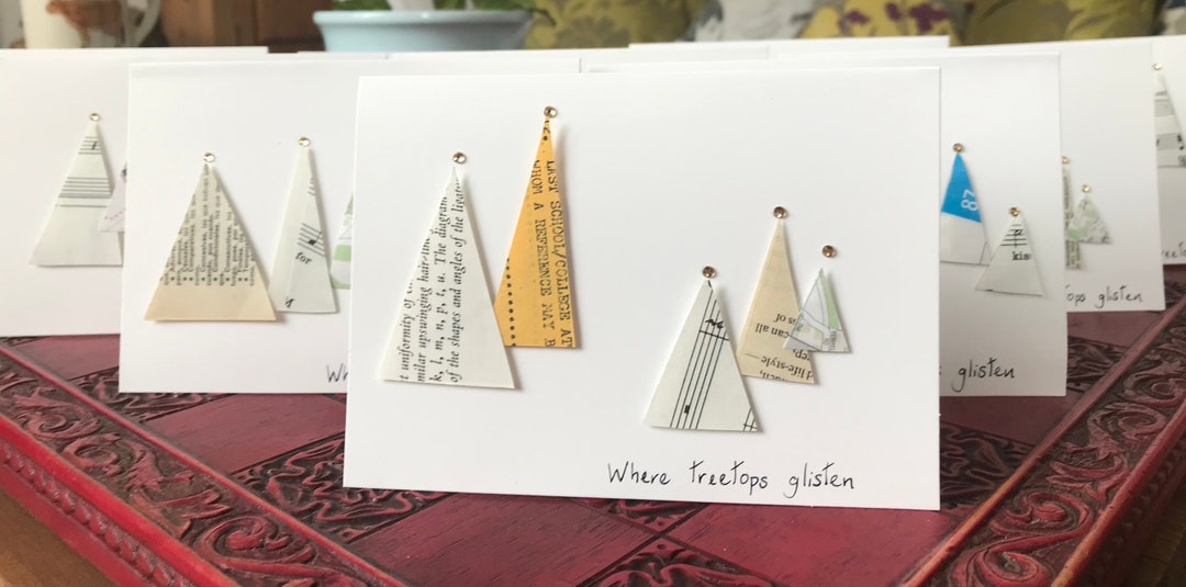 Set of Ten Handmade Upcycled Christmas Cards - Etsy UK
