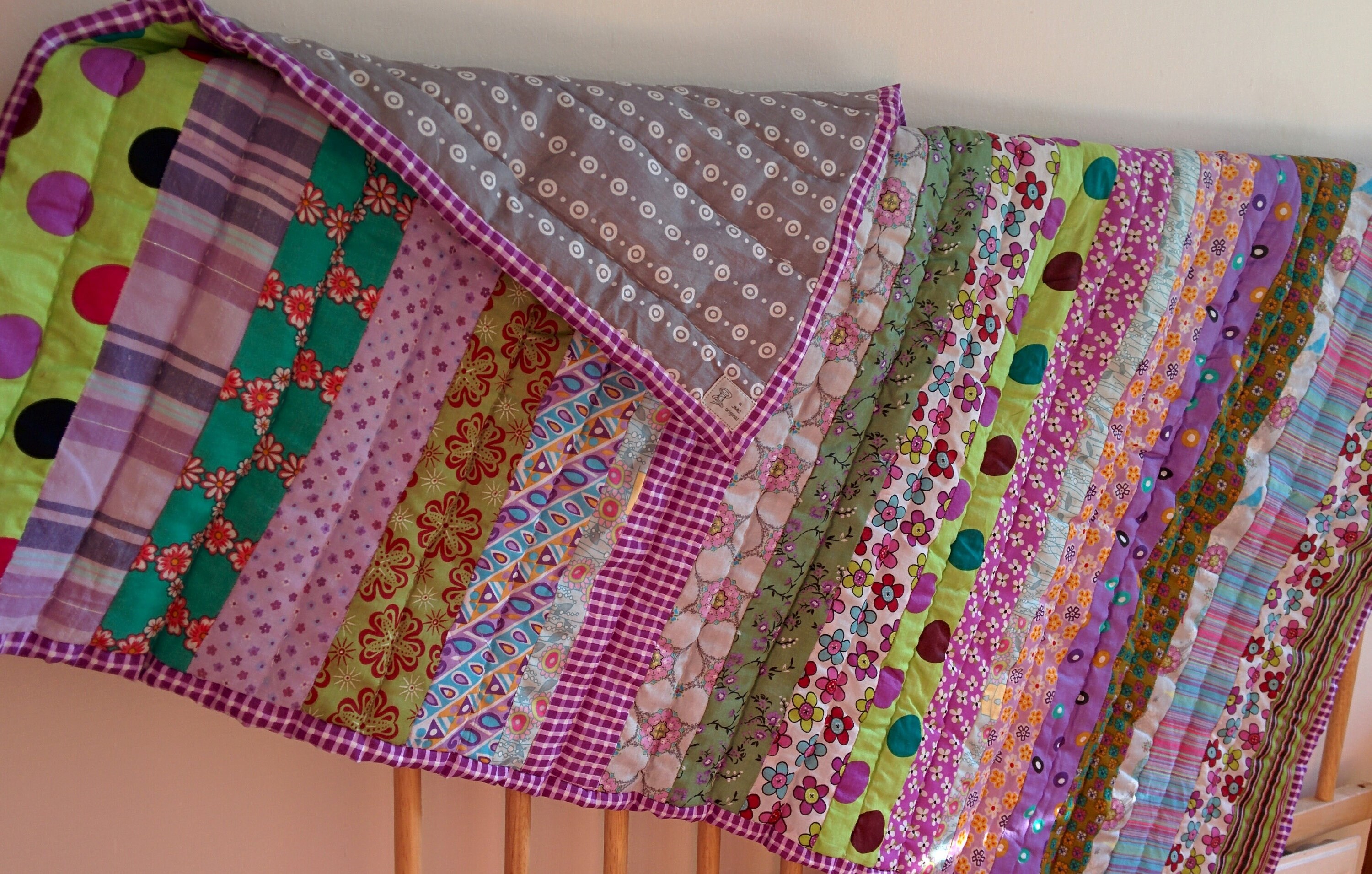 Modern Striped Patchwork Cot Quilt - Etsy