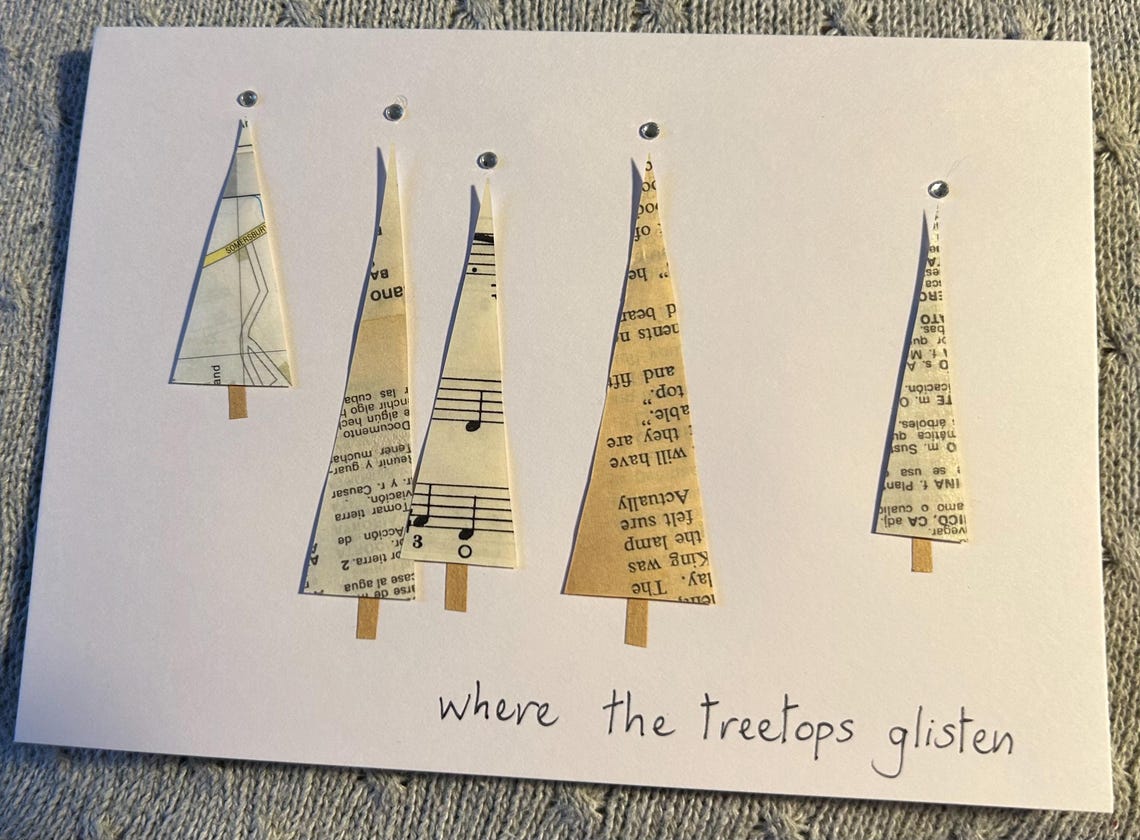 Set of Ten Handmade Upcycled Christmas Cards - Etsy UK