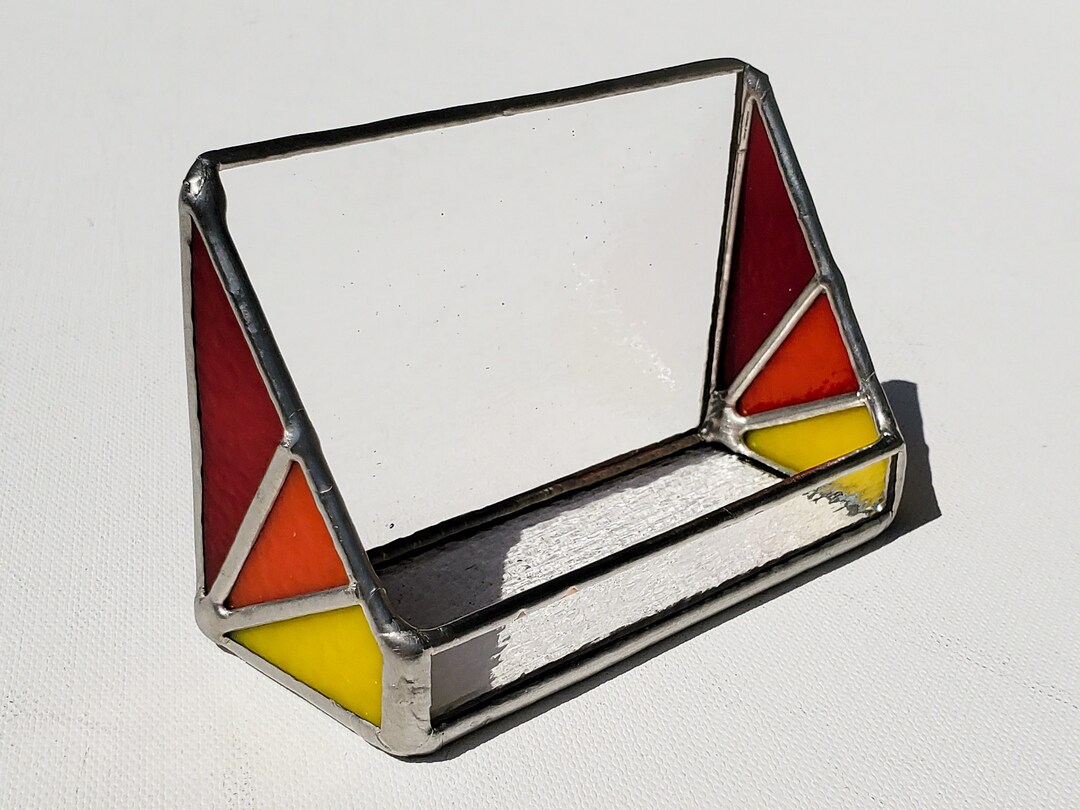 Stained Glass Red, Orange, and Yellow Gradient Business Card Holder - Etsy