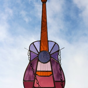 Stained Glass Pink and Purple Patchwork Ombre/gradient Guitar or ...