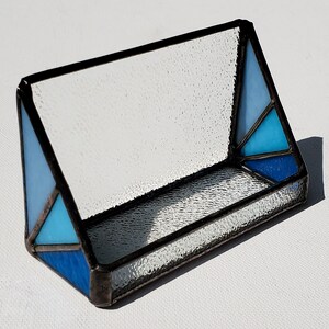 Stained Glass Dark to Light Blue Gradient Business Card Holder - Etsy