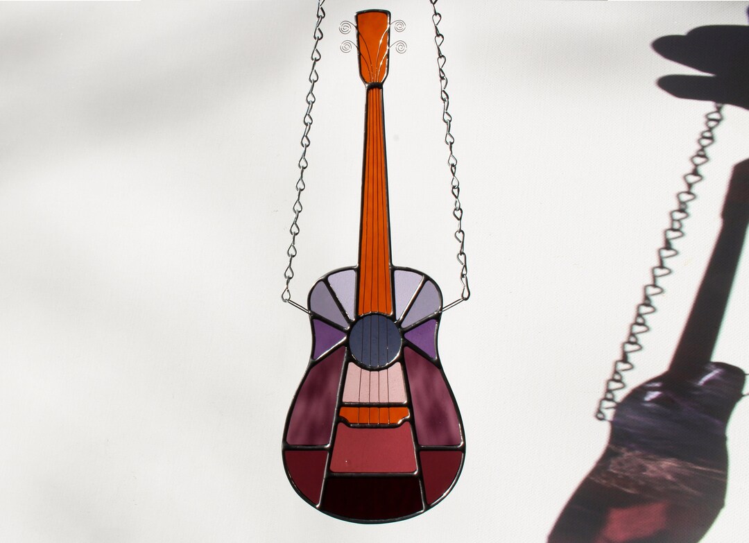Stained Glass Pink and Purple Patchwork Ombre/gradient Guitar or ...