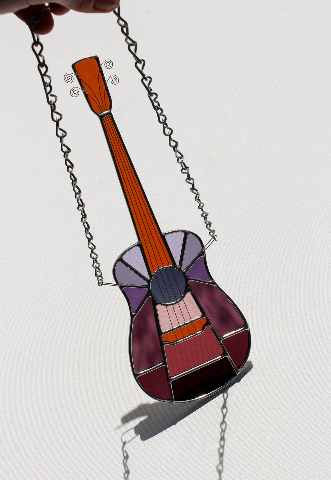 Stained Glass Pink and Purple Patchwork Ombre/gradient Guitar or ...