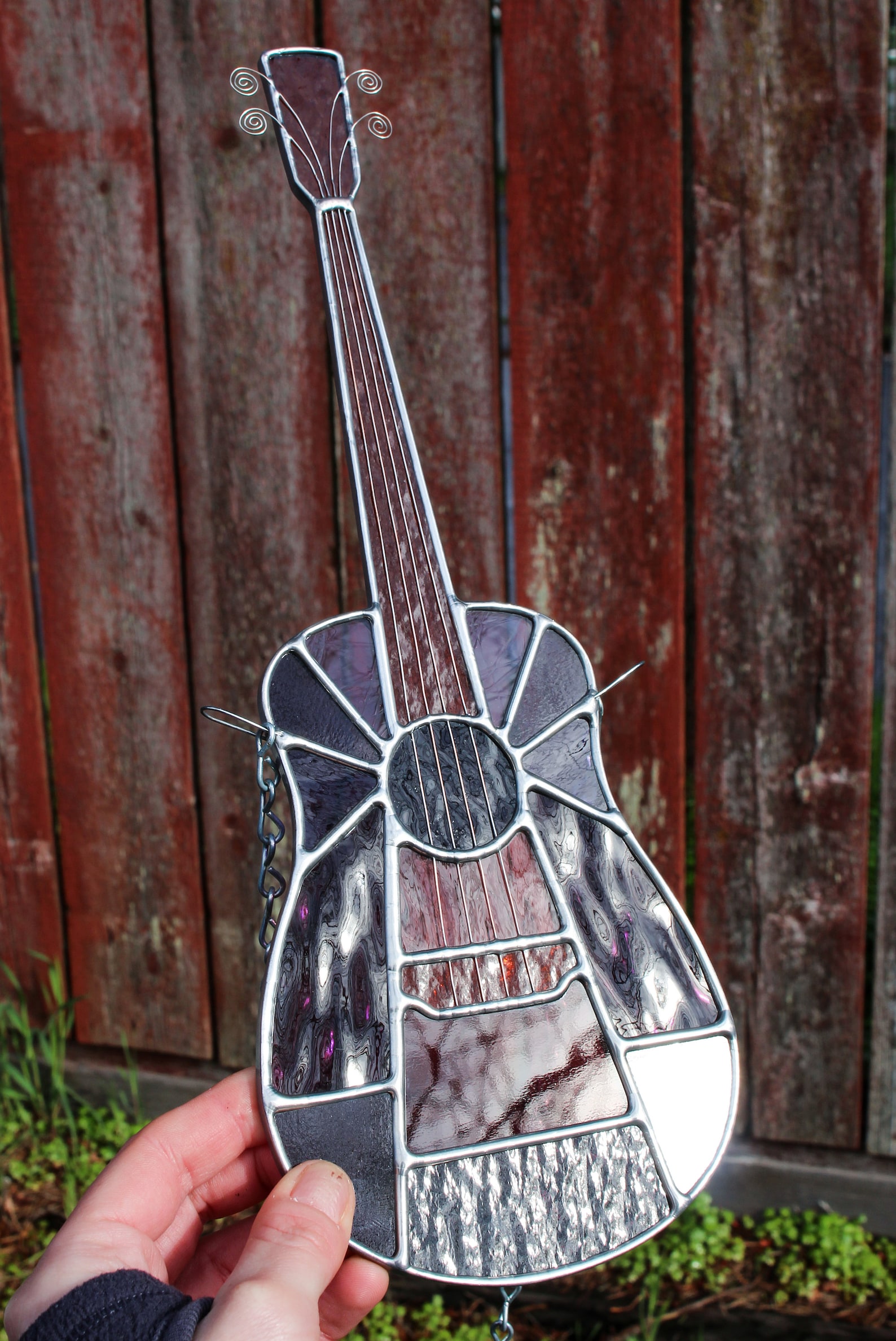 Stained Glass Pink and Purple Patchwork Ombre/gradient Guitar or ...